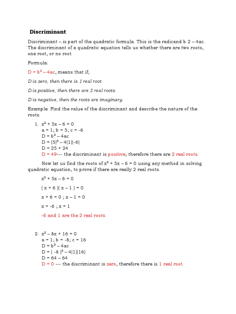 Discriminant | PDF