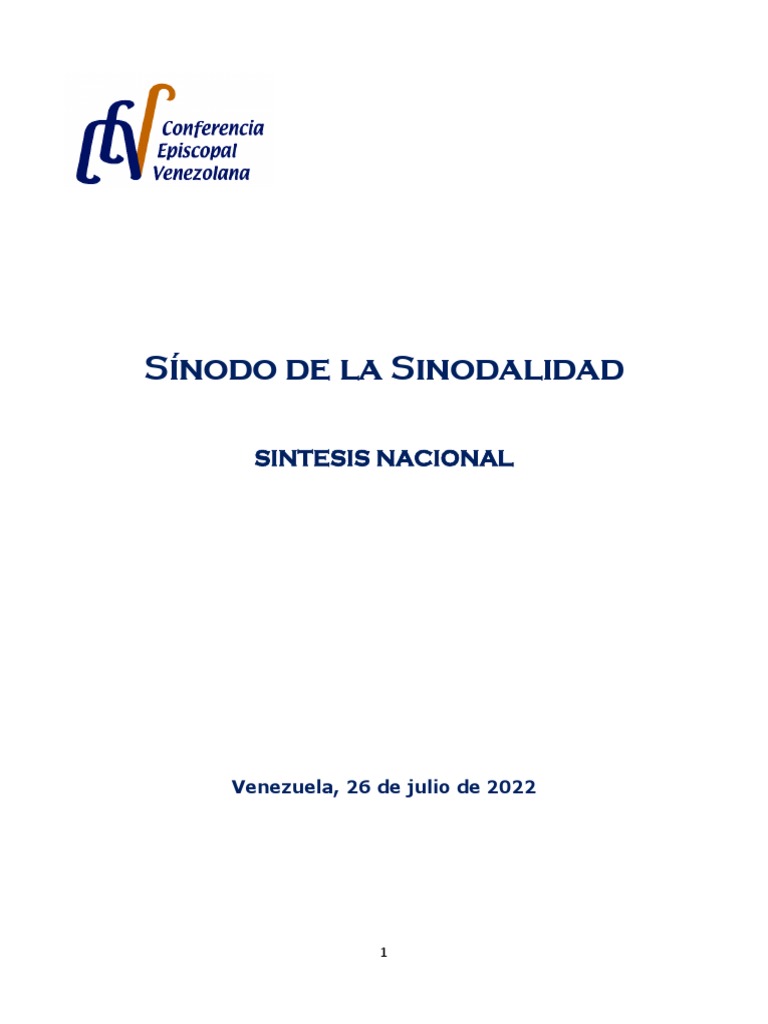Sintesis Del Sinodo de La Sinodalidad | PDF | Iglesia Católica | Sínodo