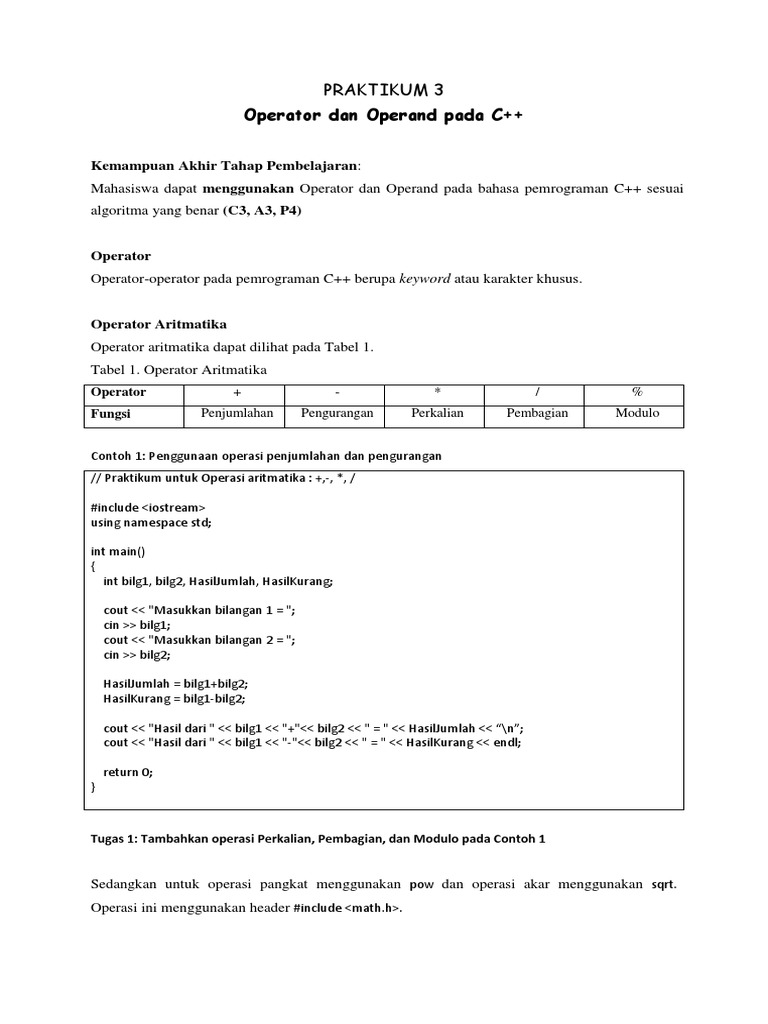 Operator Dan Operand | PDF Operator Dan Operand | PDF