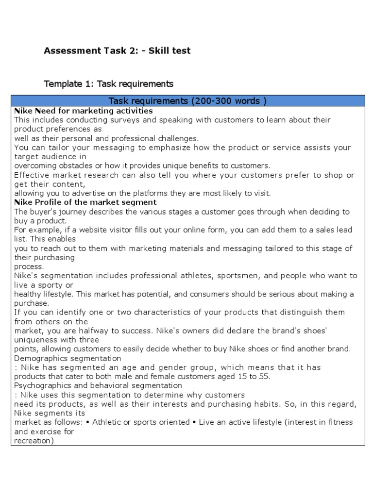 BSBMKG433 Assessment Task 2 | PDF | Marketing | Market Segmentation