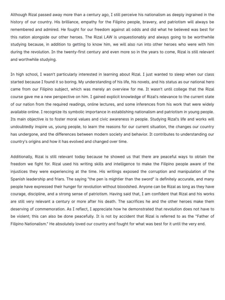 M5 Post Task - Rizal After 100 Years | PDF | Courage | Hero