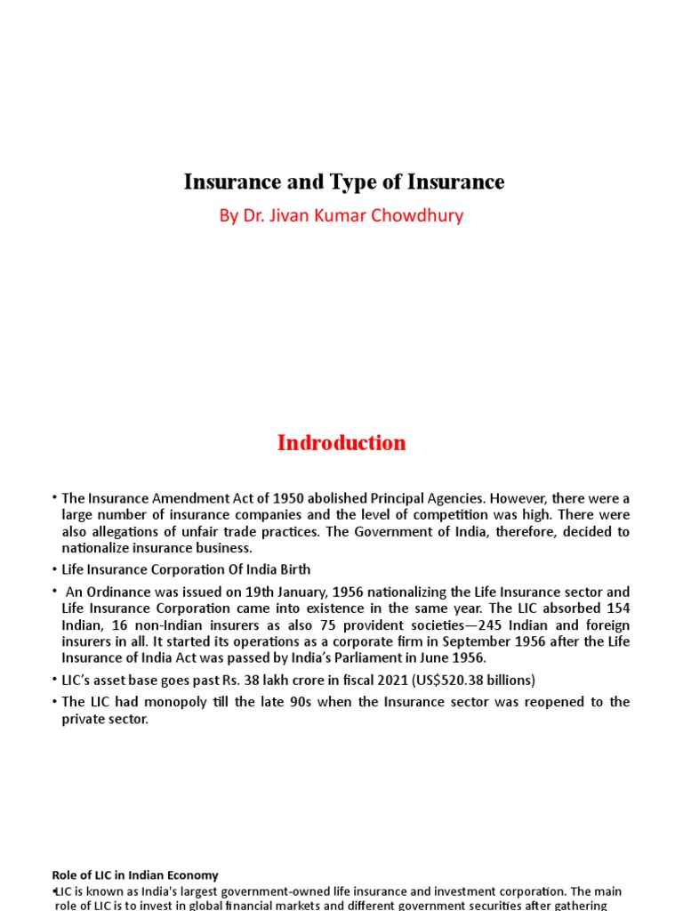 Insurance and Type of Insurance | PDF | Insurance | Life Insurance
