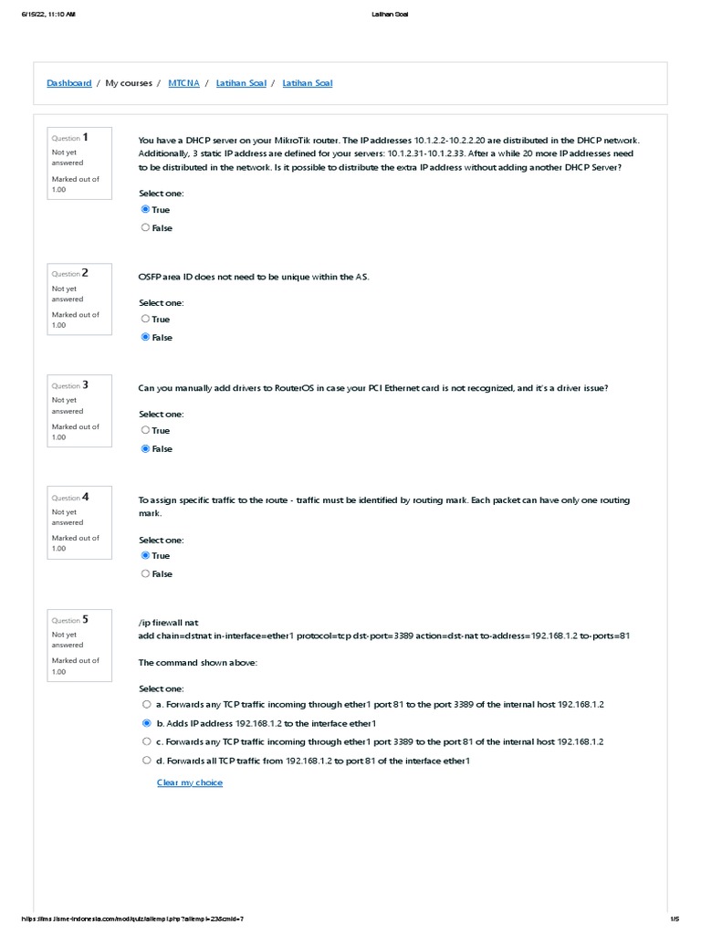 Latihan Soal (Revisi) | Download Free PDF | Router (Computing) | Port (Computer Networking)