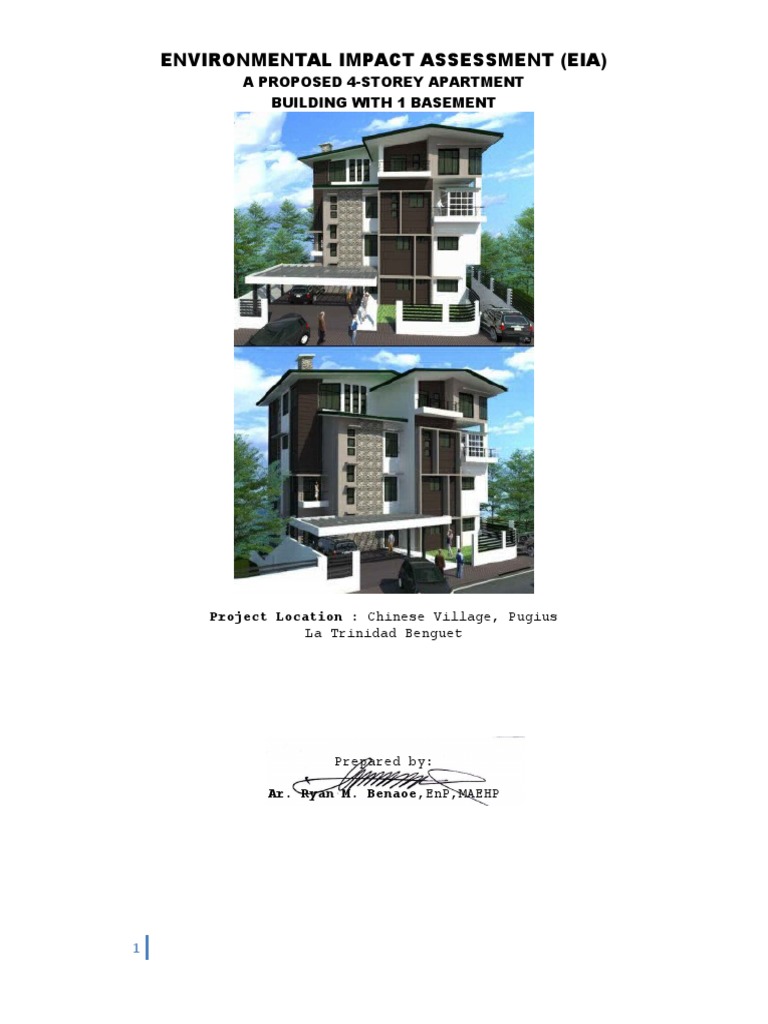 Environmental Impact Assessment (Eia) : A Proposed 4-Storey Apartment Building With 1 Basement ...