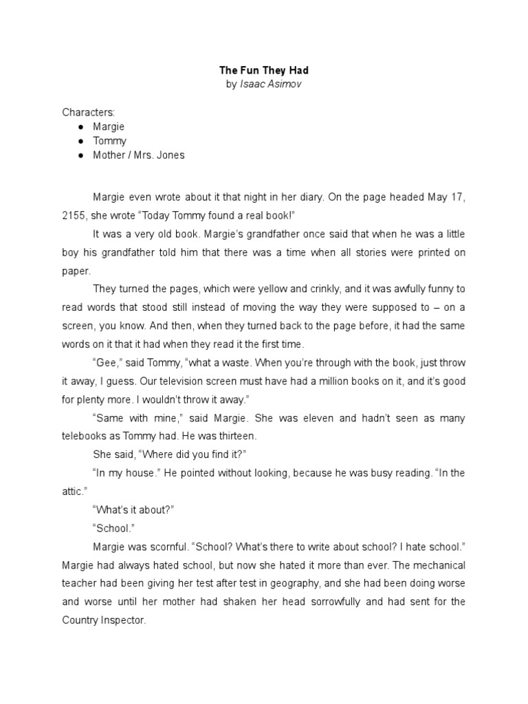 The Fun They Had by Isaac Asimov | PDF