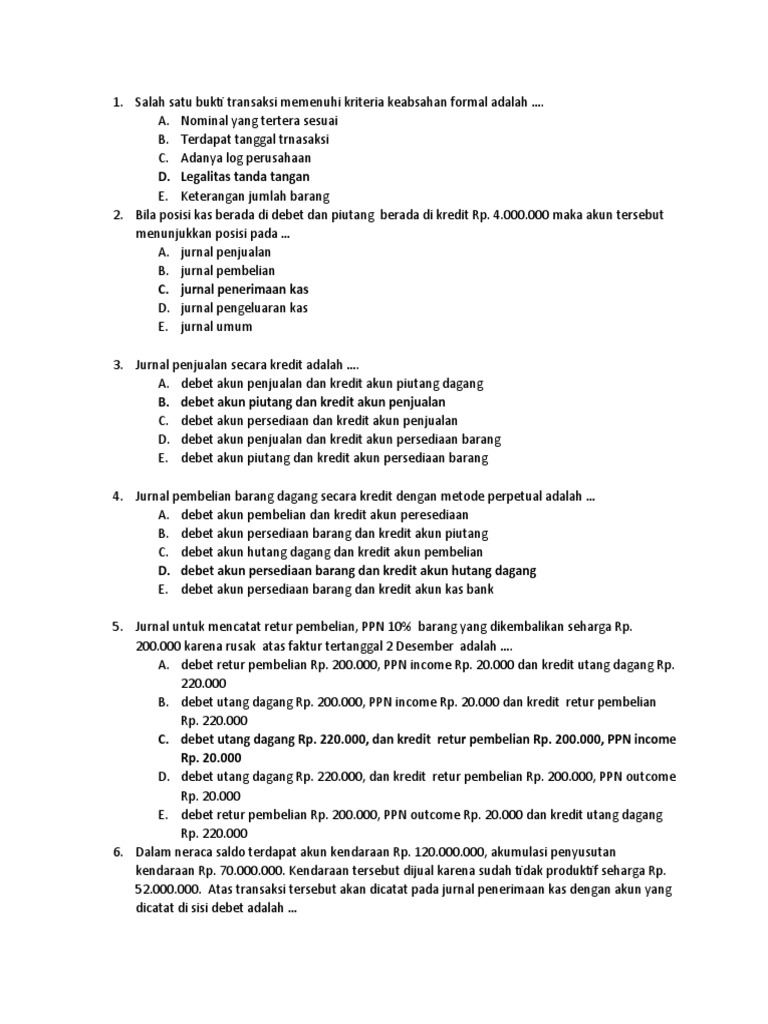 Usk Latihan Soal Teori | PDF