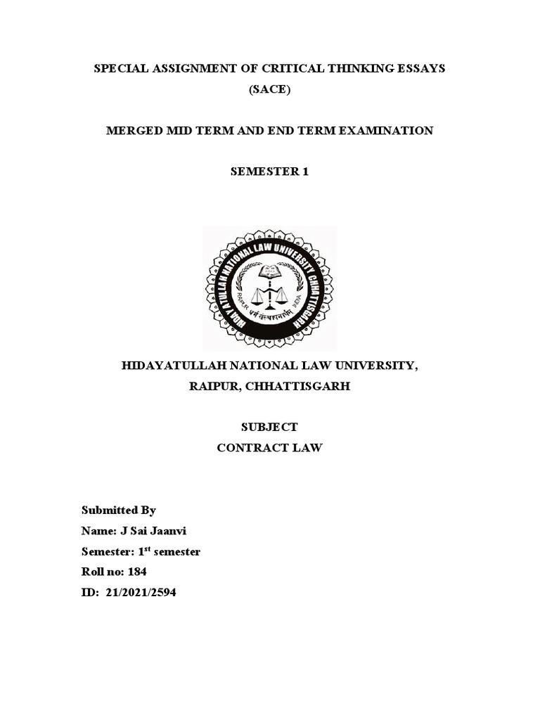Sace Contract Law | PDF