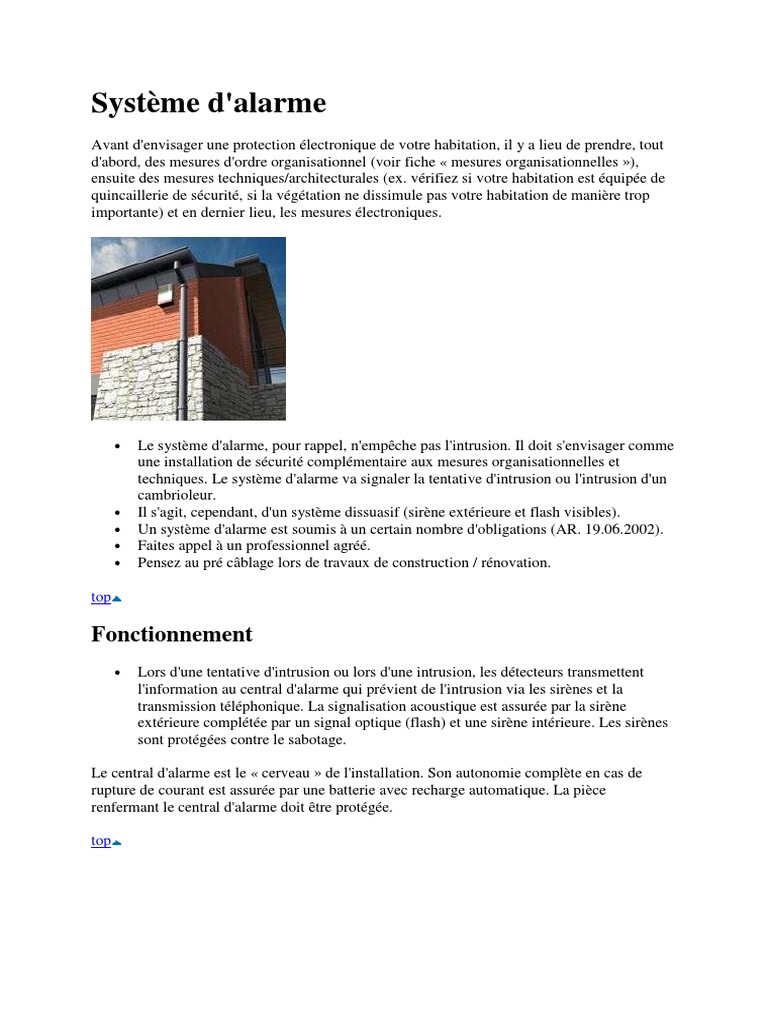 Système D'alame | PDF | Cambriolage | Fenêtre