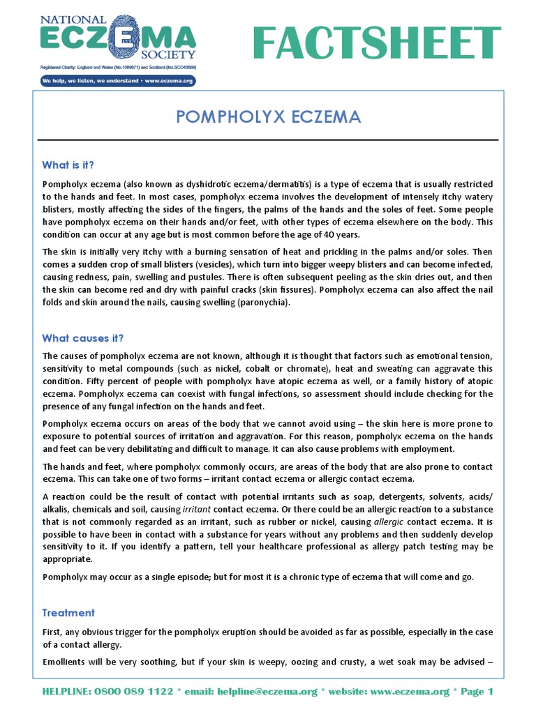 Pompholyx Eczema | PDF | Dermatitis | Topical Medication