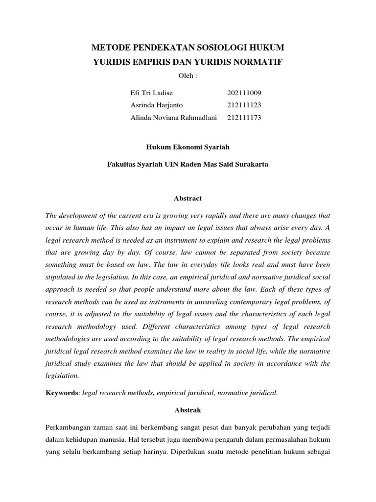Kel. 3 - Sosiologi Hukum - Yuridis Empiris & Yuridis Normatif | PDF ...