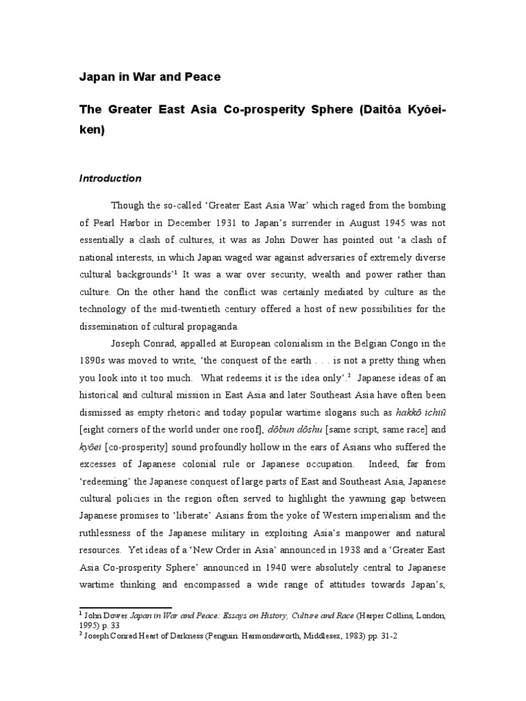 Japan's Greater East Asia Co-Prosperity Sphere | PDF