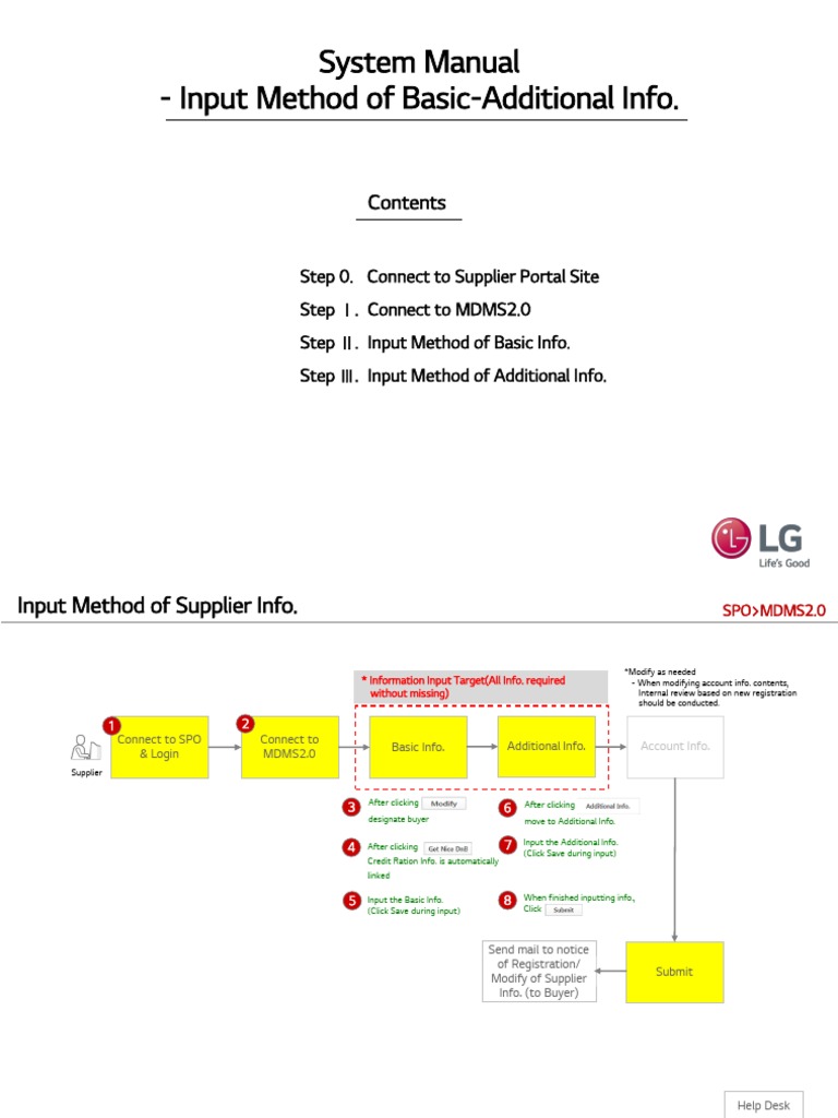 MDMS2.0 Input Method of Supplier Information (Manual) | PDF | Computer File | Information