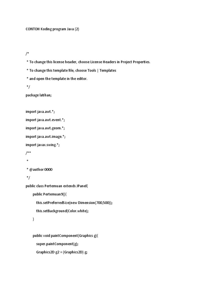 CONTOH Koding Program 2 Bahasa Java | Download Free PDF | Computer ...