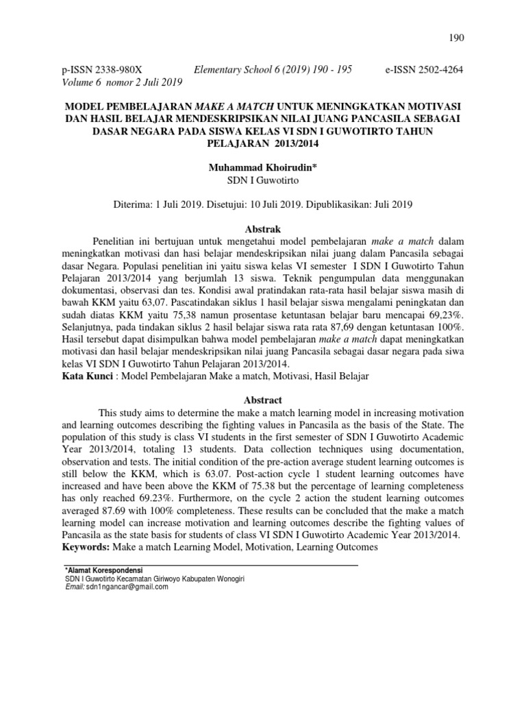 Model Make A Match Untuk Meningkatkan Motivasi setyo1,+12+Jurnal+Pak ...