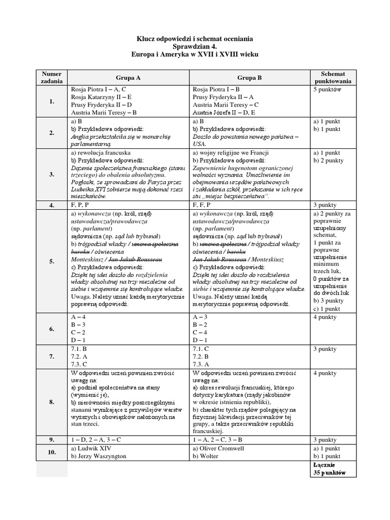 Klucz 4 Wersja A I B PDF | PDF