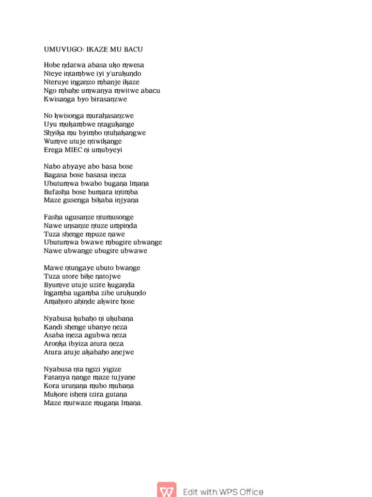 Umuvugo - Lkaze Mu Bacu | PDF