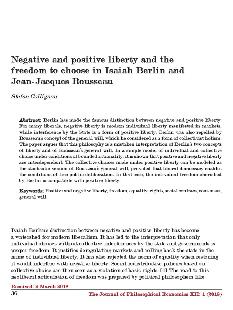 Negative and Positive Liberty | PDF | Liberty | Utility