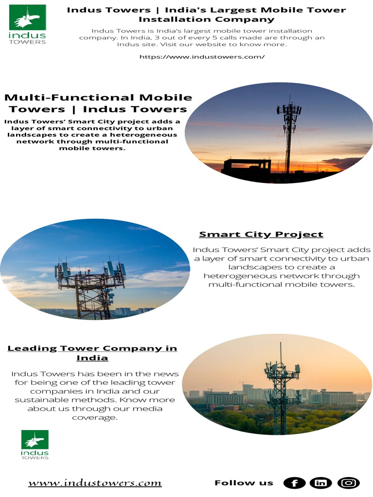 Multi-Functional Mobile Towers - Indus Towers: Smart City Project | PDF ...