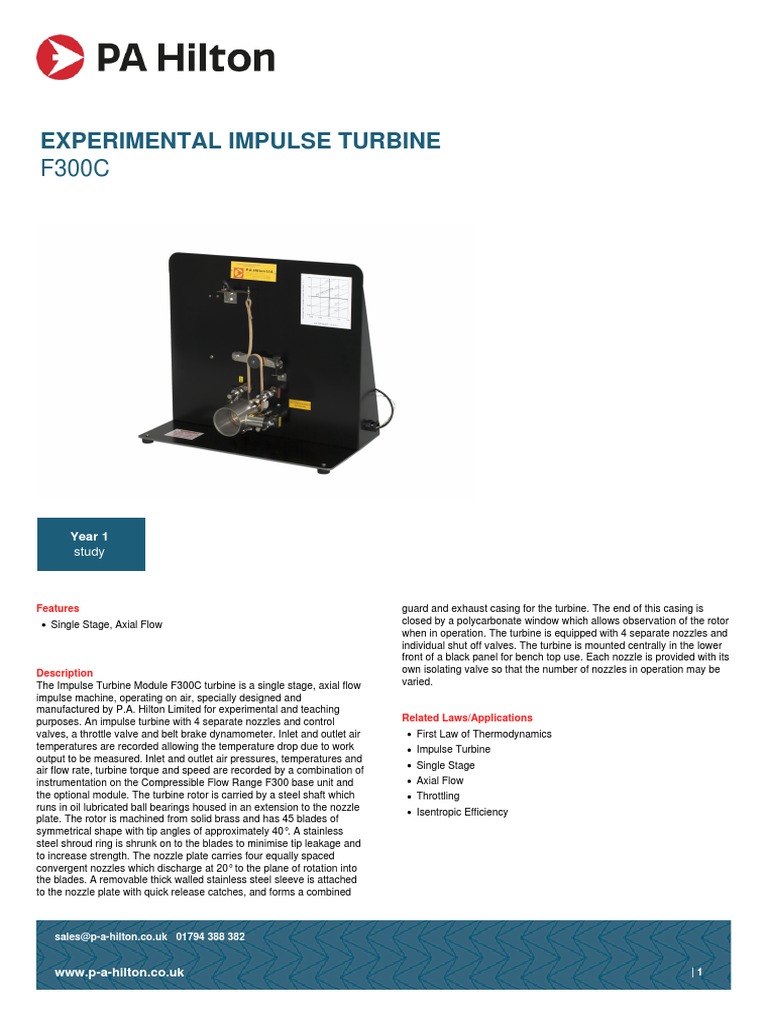 F300c-Experimental Impulse Turbine | PDF | Turbine | Valve