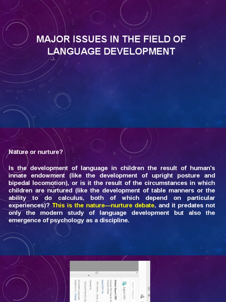 Major Issues in Language Development | PDF