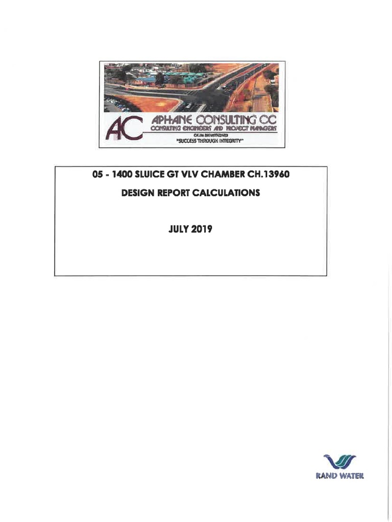 Valve Chamber Design Calculations | PDF
