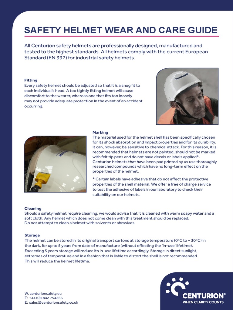 2018 Safety Helmet Wear and Care Guide ENG | PDF | Materials