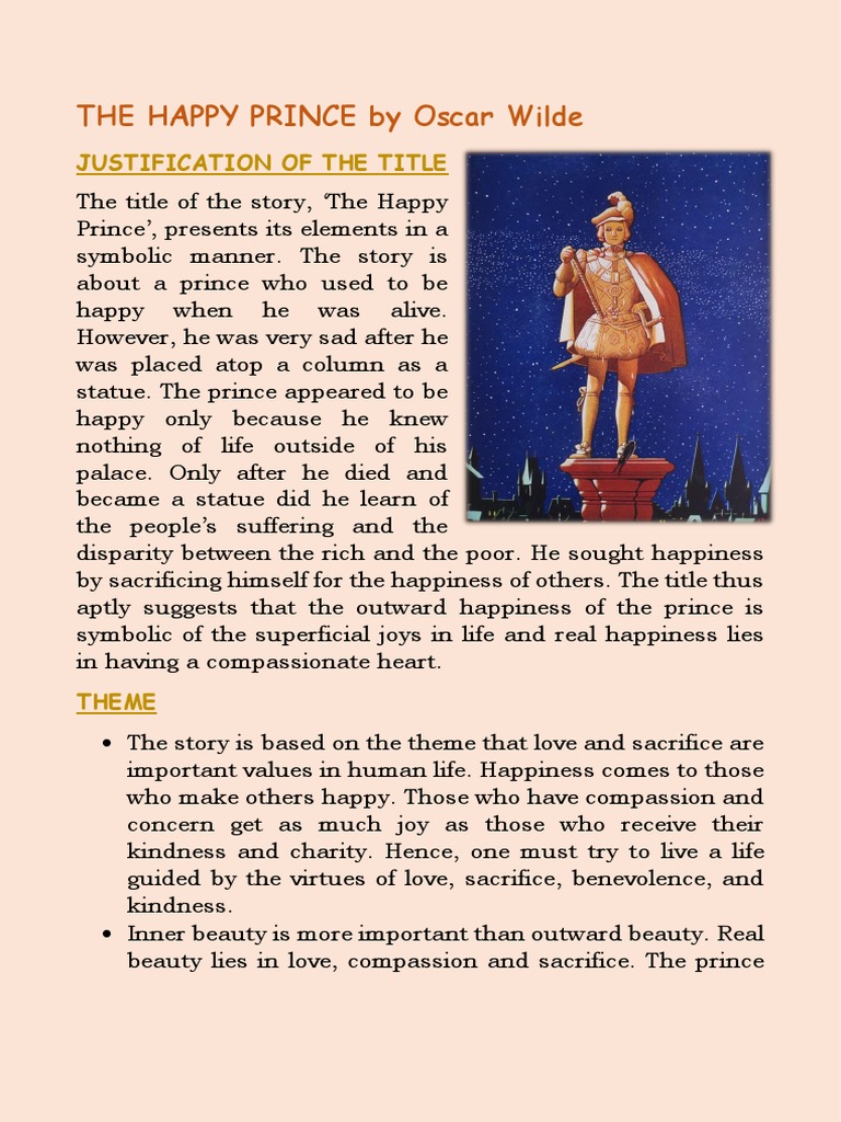 The Happy Prince Notes and Q&A | PDF | The Happy Prince And Other Tales ...