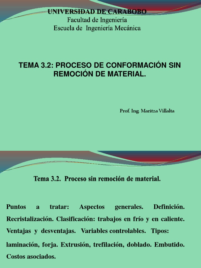 Tema 3.2 Proceso Sin Remoción de Material | PDF | Laminado (metalmecánica) | Mecanizado