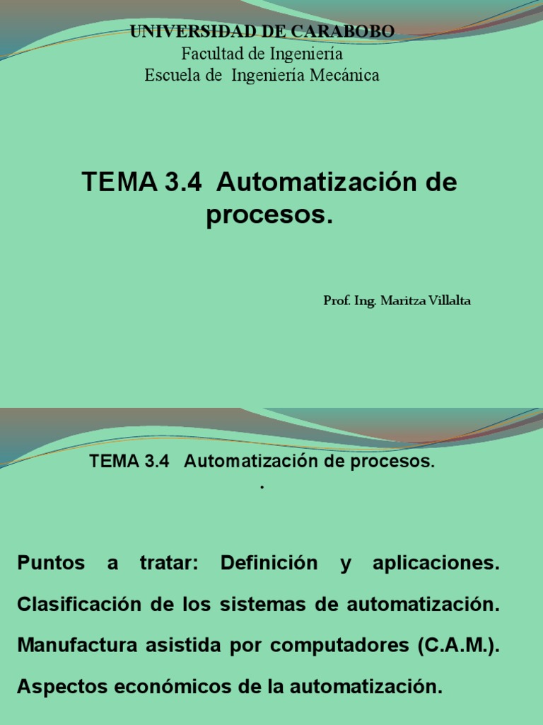 Tema 3.4. Automatización de Procesos | PDF | Control numerico | Automatización