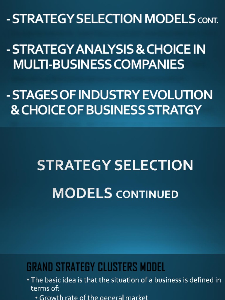 Strategy Selection | PDF | Business