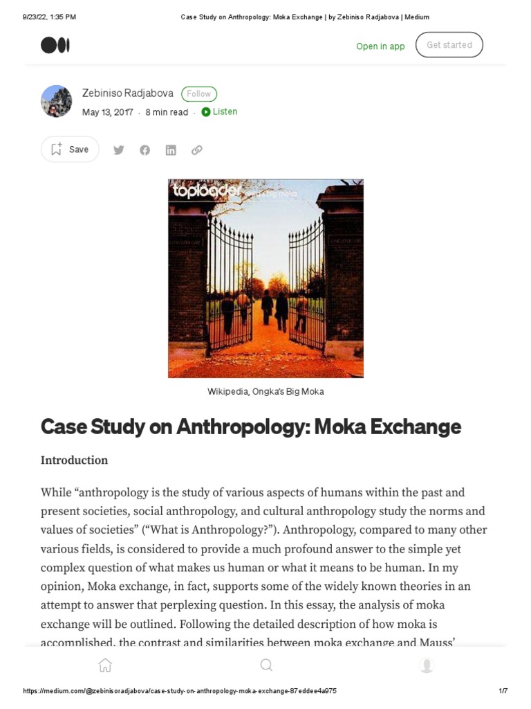 Anthropology: Moka Exchange Study | PDF | Philosophy