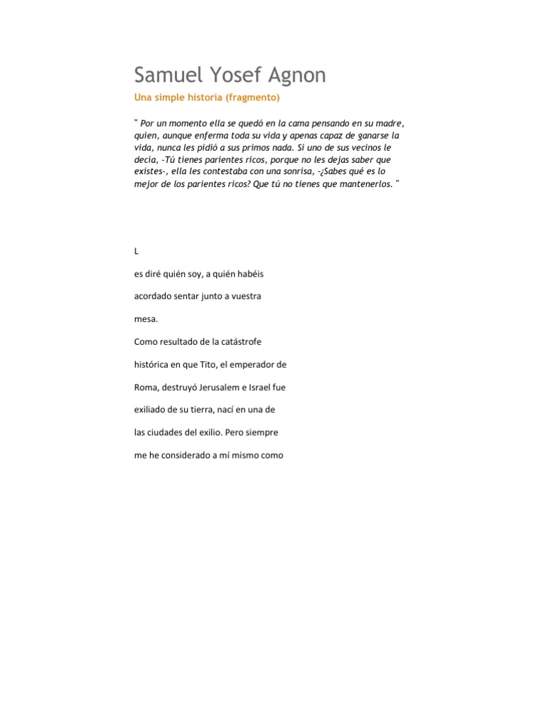 Samuel Yosef Agnon | PDF