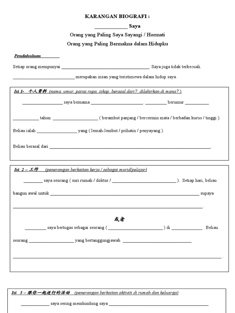 KARANGAN BIOGRAFI Ringkas | PDF
