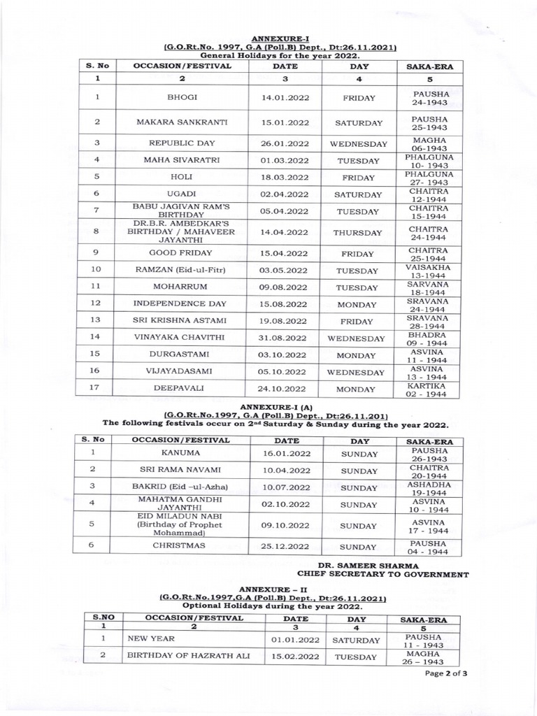 Holiday List 2022 | PDF | Religious Holidays | Observances