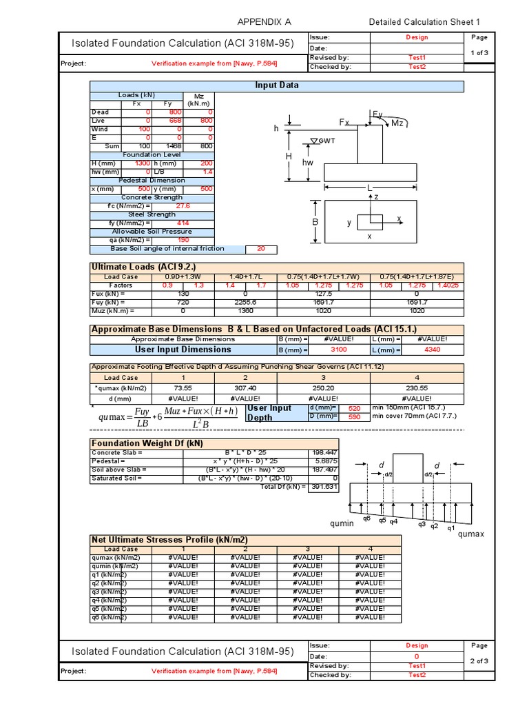 Isolated Foundation Design Calculation | PDF | Mechanical Engineering ...