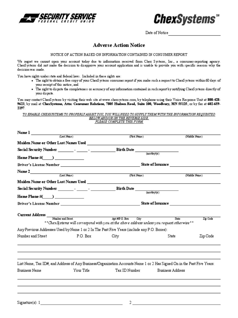 Adverse Action Notice | PDF | Service Industries