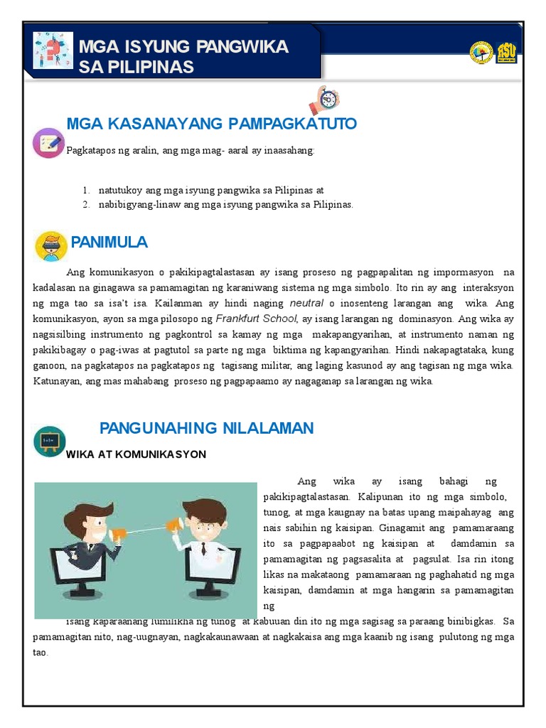 Mga Isyung Pangwika Sa Pilipinas PDF | PDF