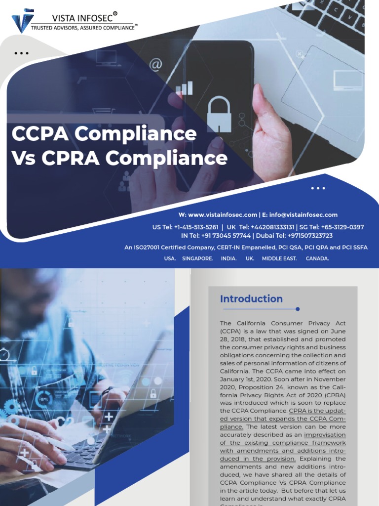 CCPA Compliance Vs CPRA Compliance | PDF | Regulatory Compliance | Privacy CCPA Compliance Vs CPRA Compliance | PDF | Regulatory Compliance | Privacy