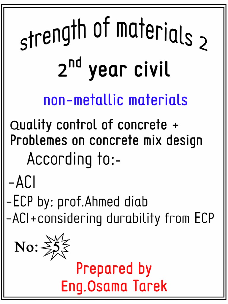 5 Quality Control of Concrete Problems | PDF