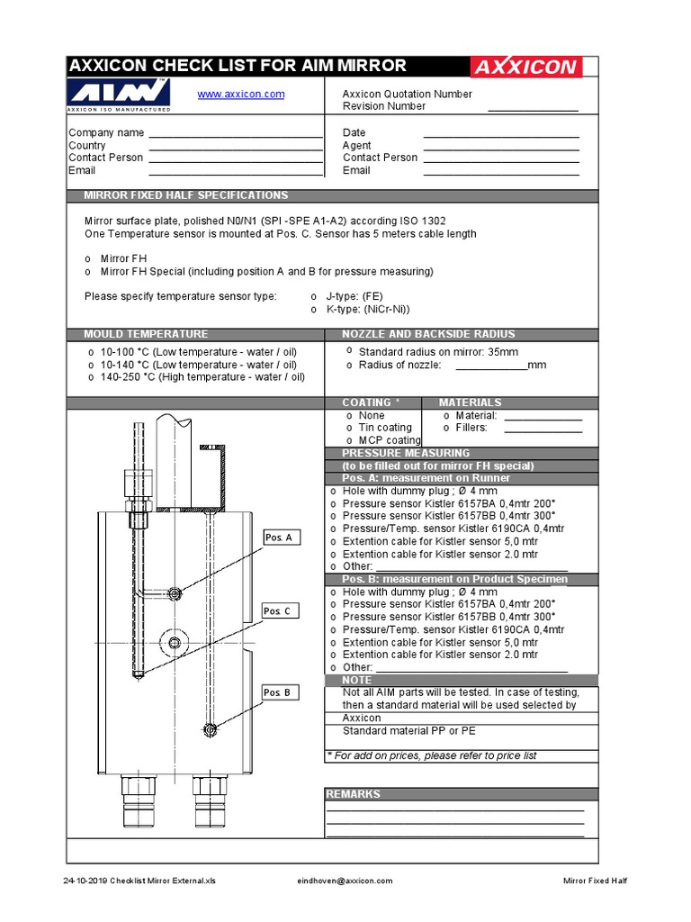 AIM Checklist Mirror Plate | PDF | Materials | Manufactured Goods