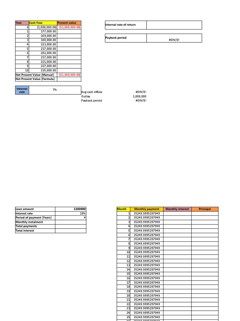 Excel Practice PDF Present Value Dividend