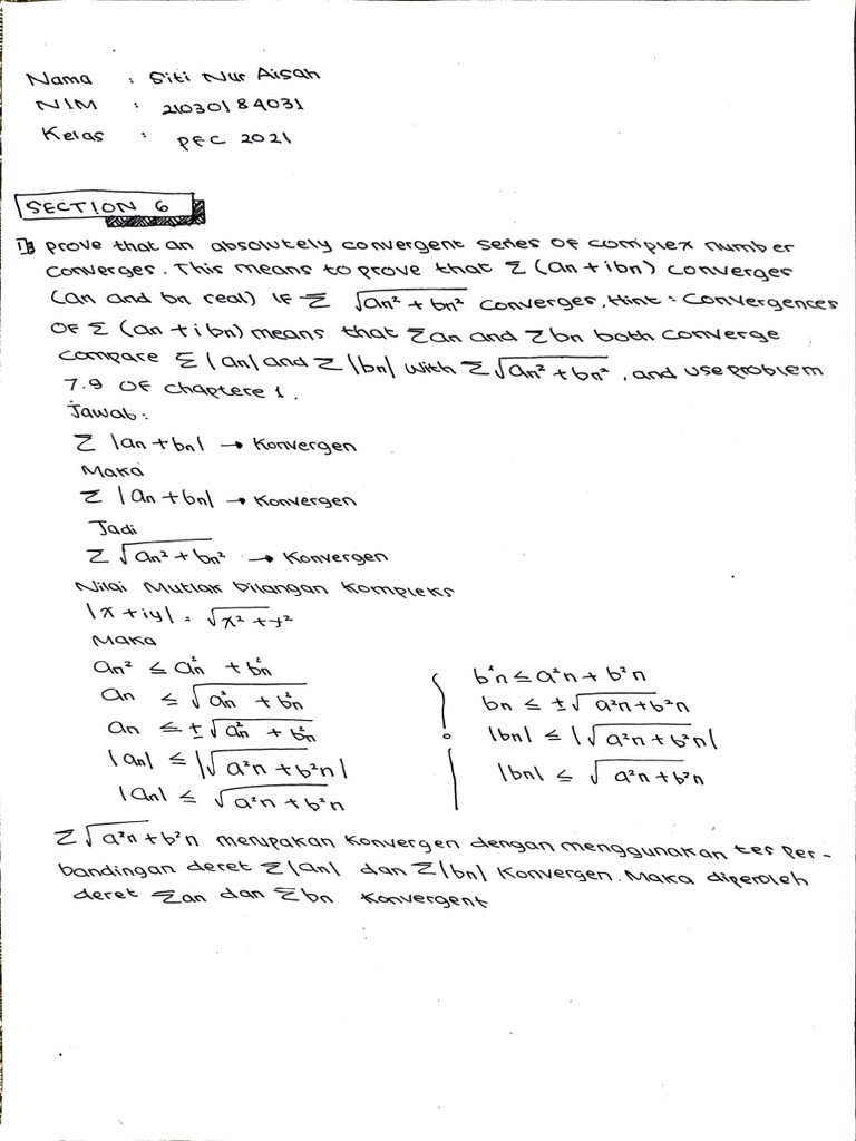Siti Nur Aisah - Chapter 2 - Problem Section 6 | PDF