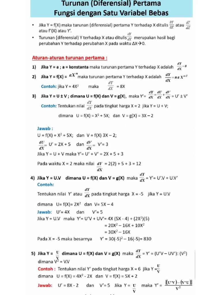 Materi Turunan Diferensial | PDF