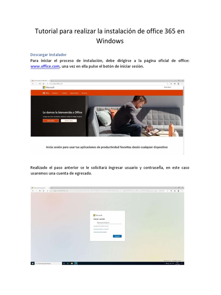 Tutorial Instalacion Office 365 PC | PDF