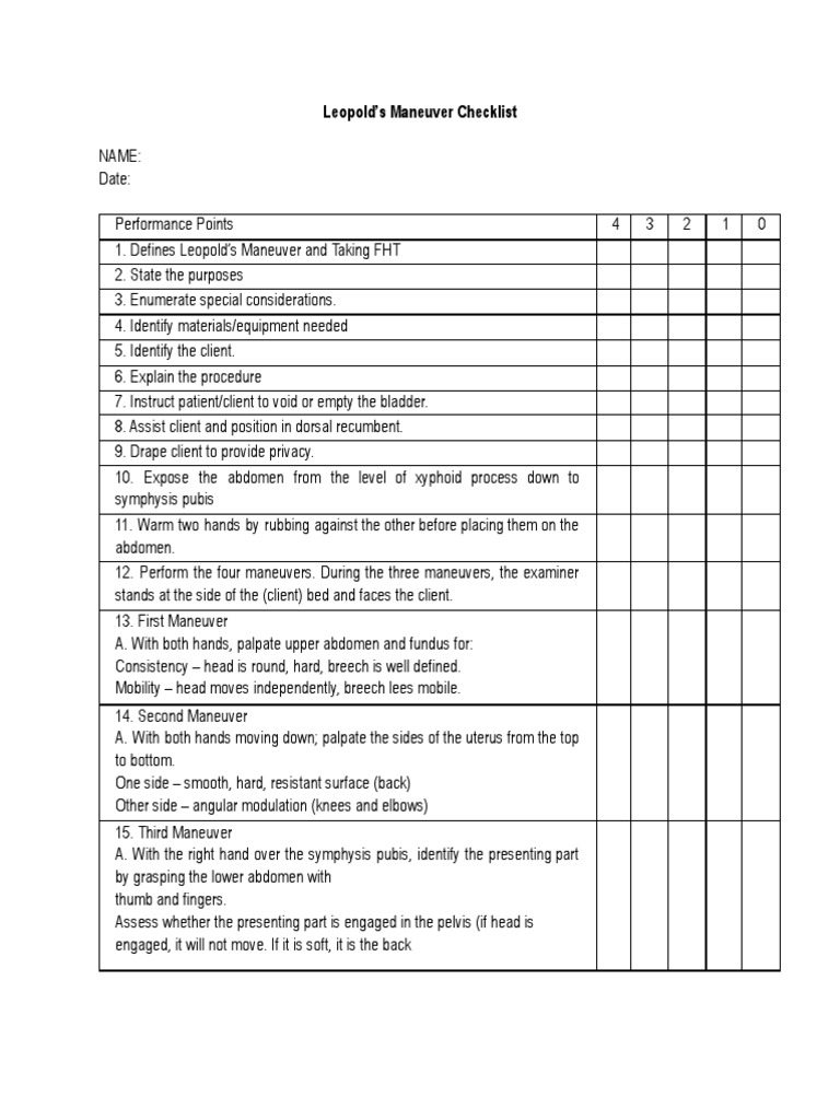 Leopold's Maneuver Retdem | PDF | Urinary Bladder | Abdomen