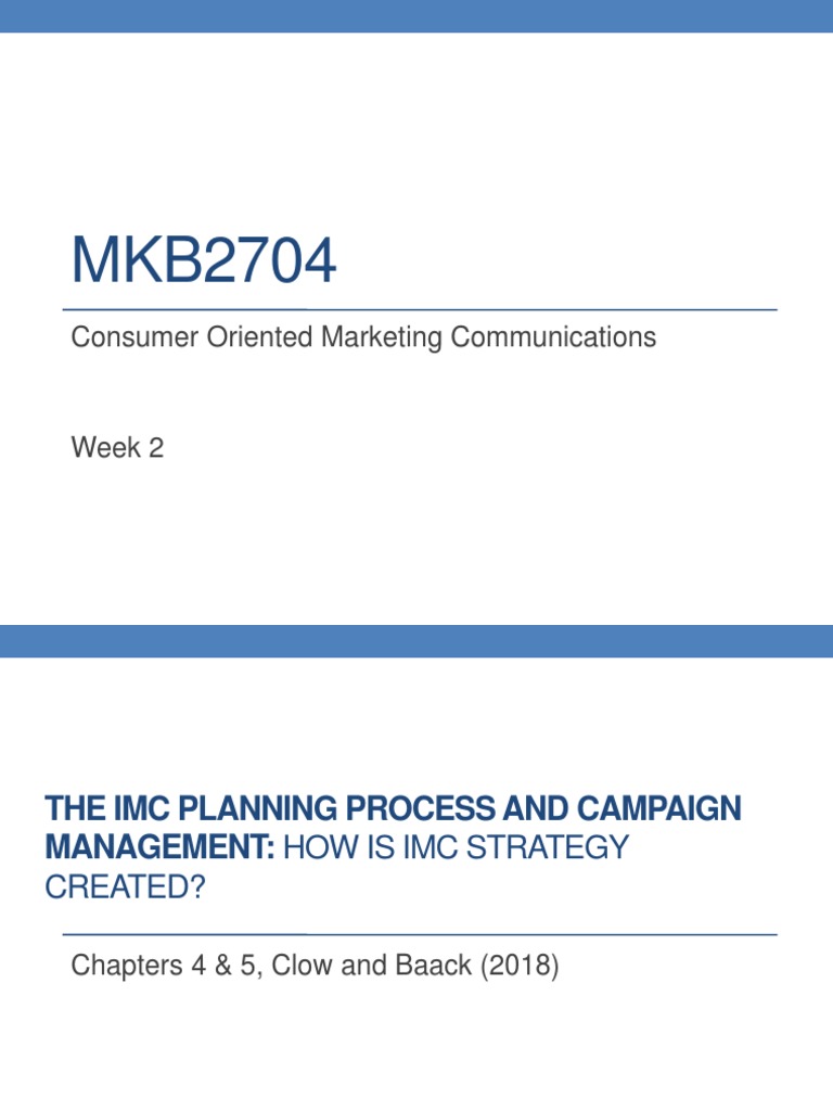 02 IMC Planning Process and Campaign Management | PDF | Marketing ...
