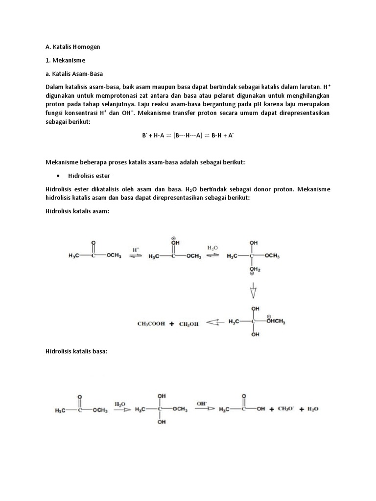 Mekanisme Katalis Homogen | PDF