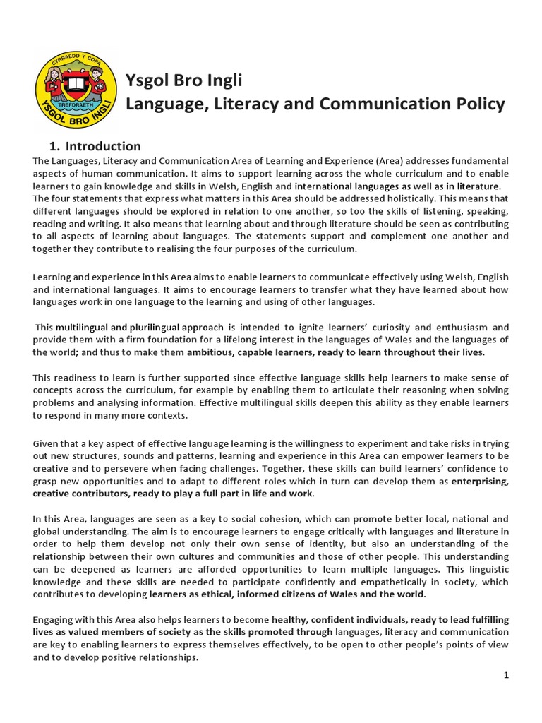 Language Literacy and Communication | PDF | Learning | Literacy