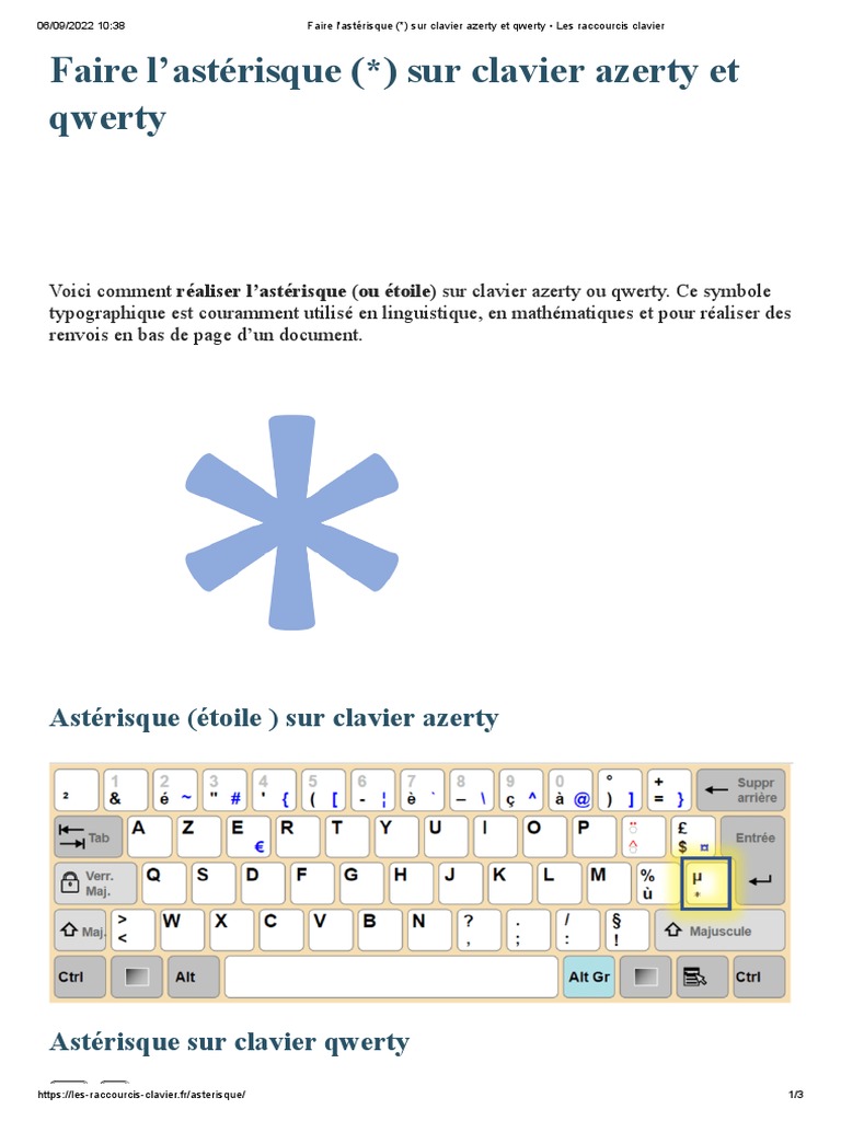 Comment faire un astérisque sur clavier | PDF | Clavier d'ordinateur ...