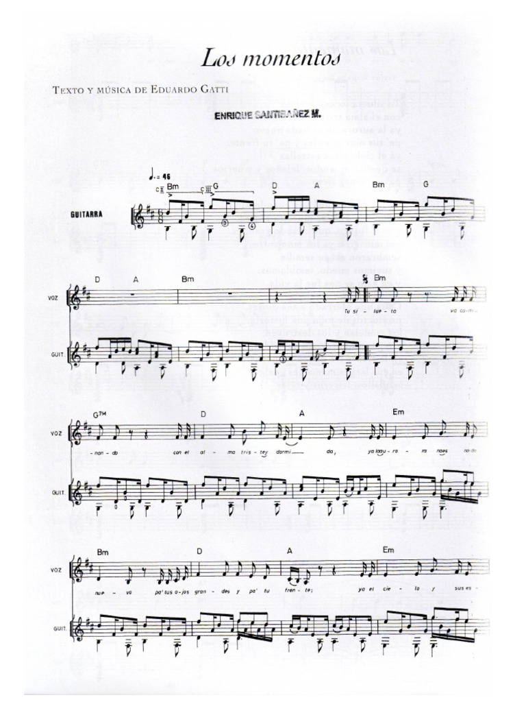 Los Momentos Partituras para Guitarra Eduardo Gatti | PDF